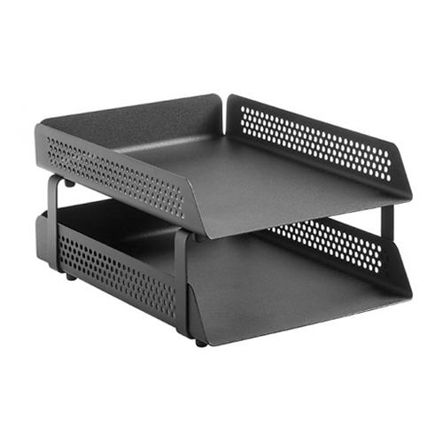 Perforated Steel Letter Tray 2 Tier - Office Products